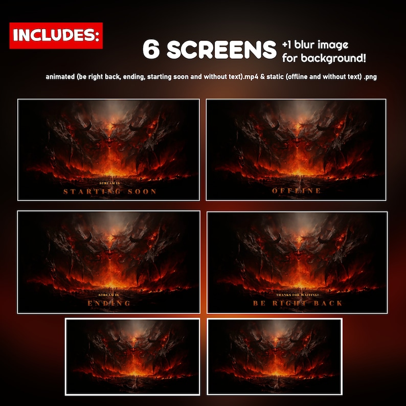 Diablo Twitch Overlay Animated Pack - Inferno Screens Fire Stream ...