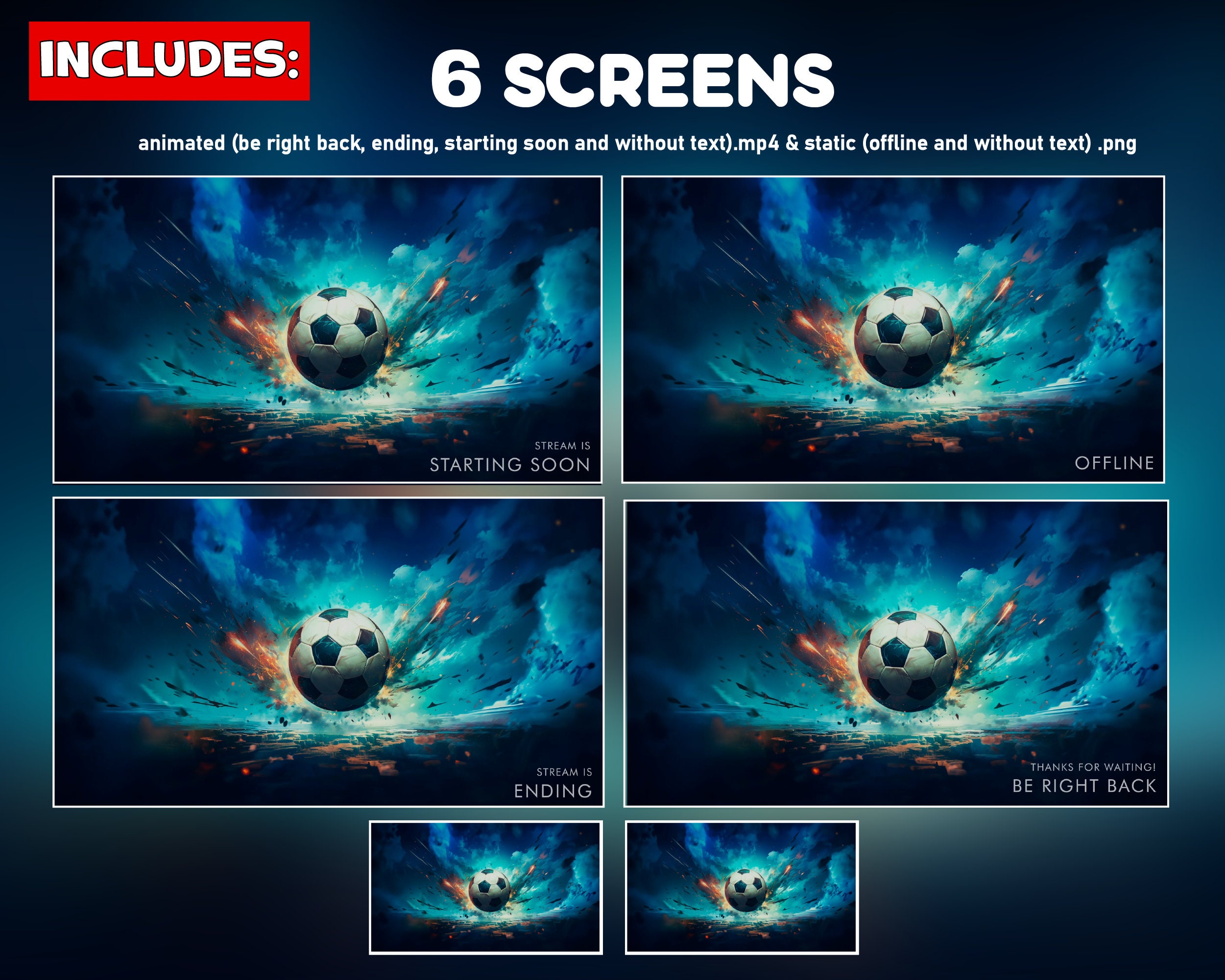 Futbol Twitch Overlay Animated Pack - Fifa Game Screens Bundle for Your ...