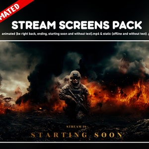 Shooter Twitch Overlay Animated Pack - Screens Background Cod War ...