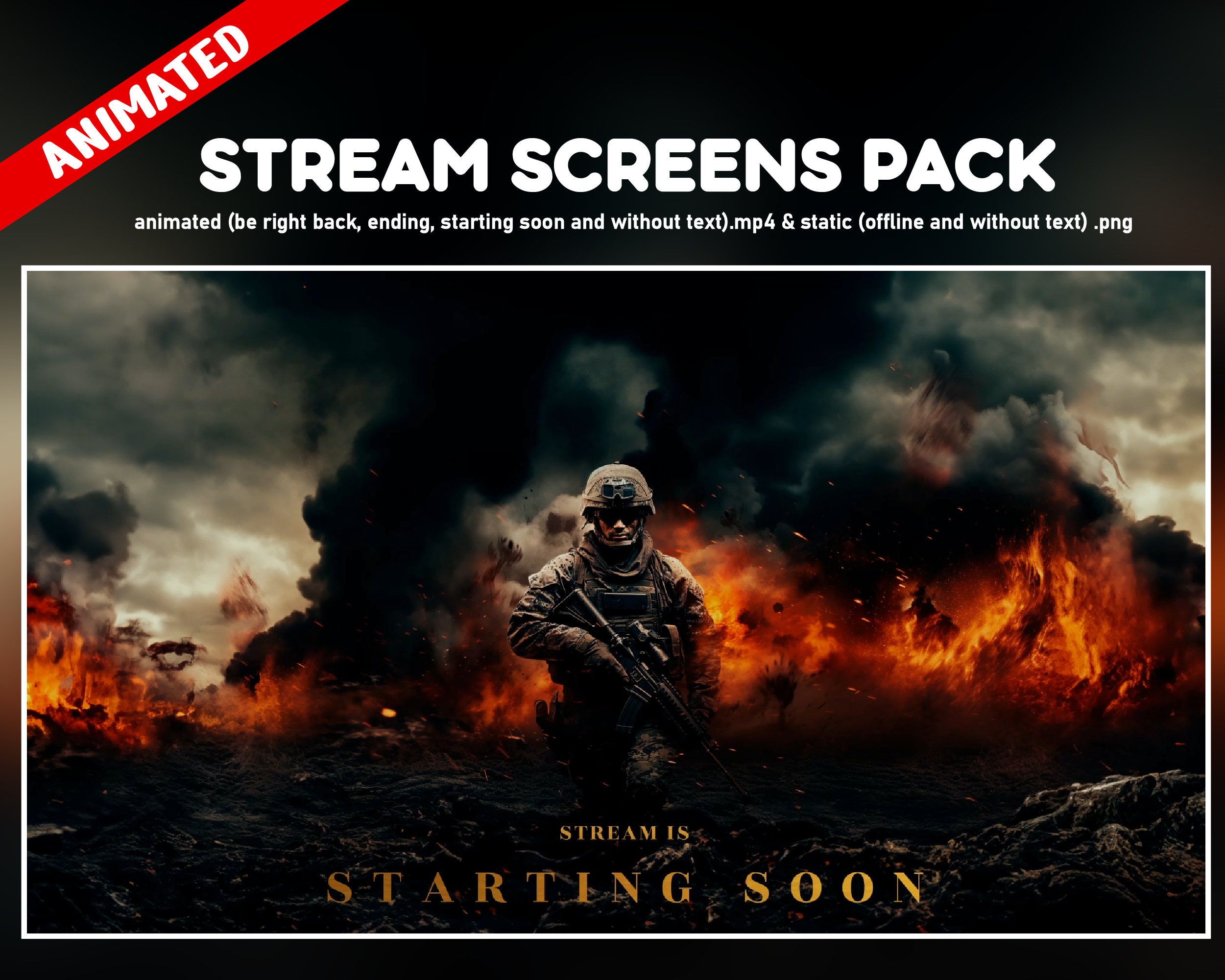 Shooter Twitch Overlay Animated Pack - Screens Background Cod War ...