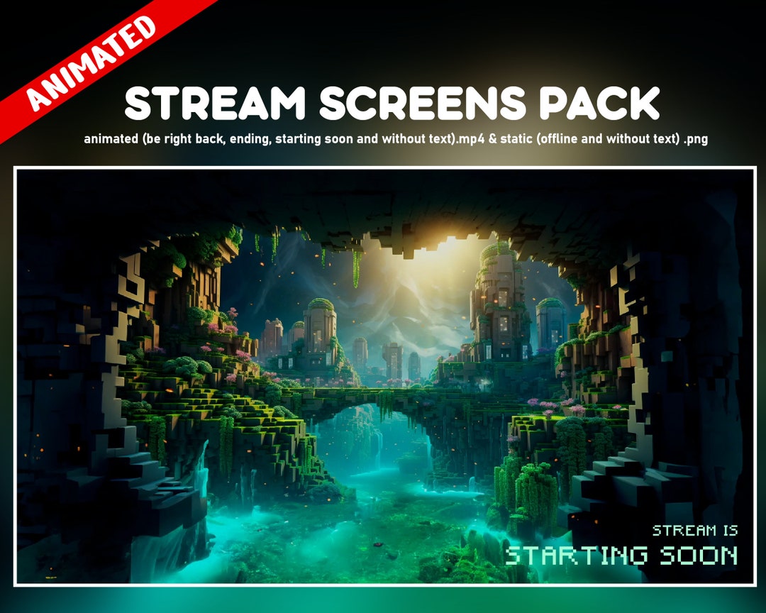 Minecraft Twitch Overlay Animated Pack Minecraft Landscape Cute ...