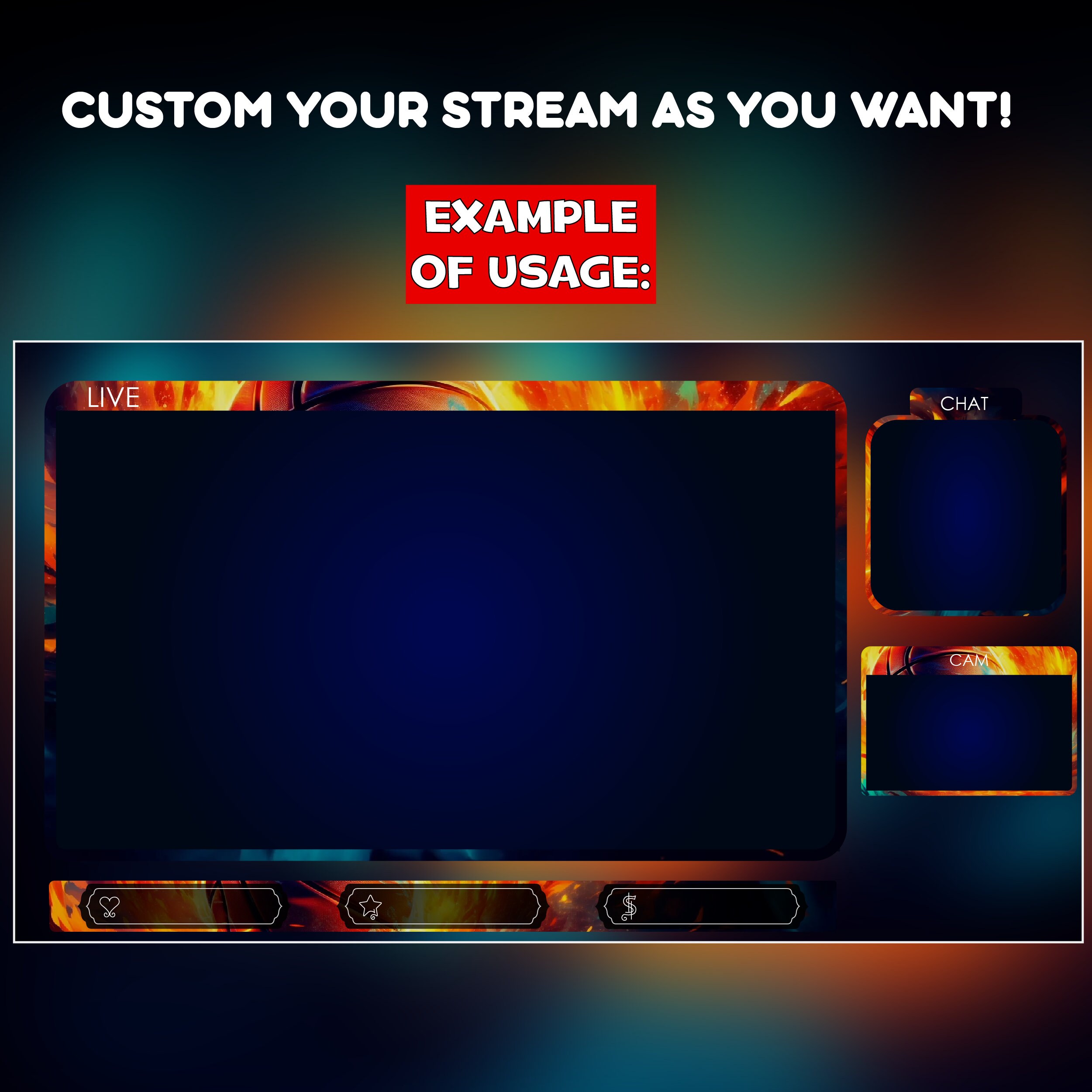 Basket Ball Twitch Overlay Animated Pack - Stream Screens Bundle Sports ...