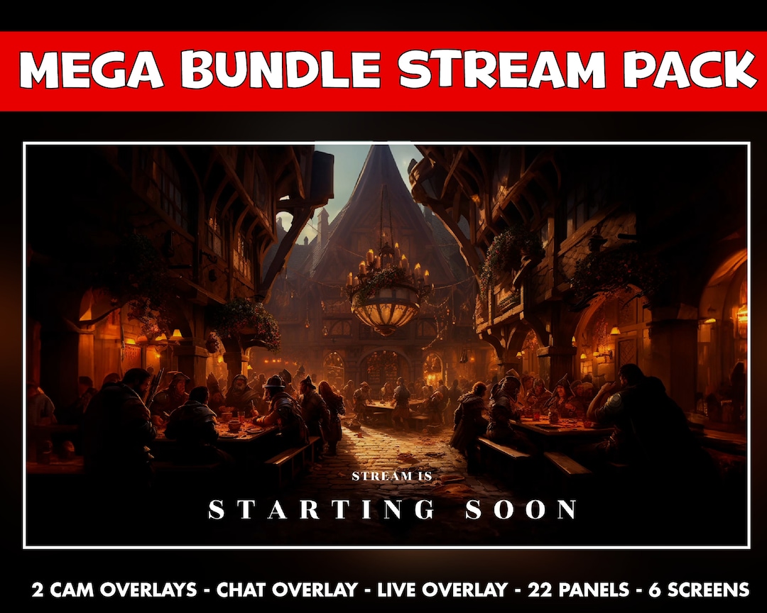 Medieval Tavern Twitch Overlay Animated Pack - Cozy Themed D&d Cute ...