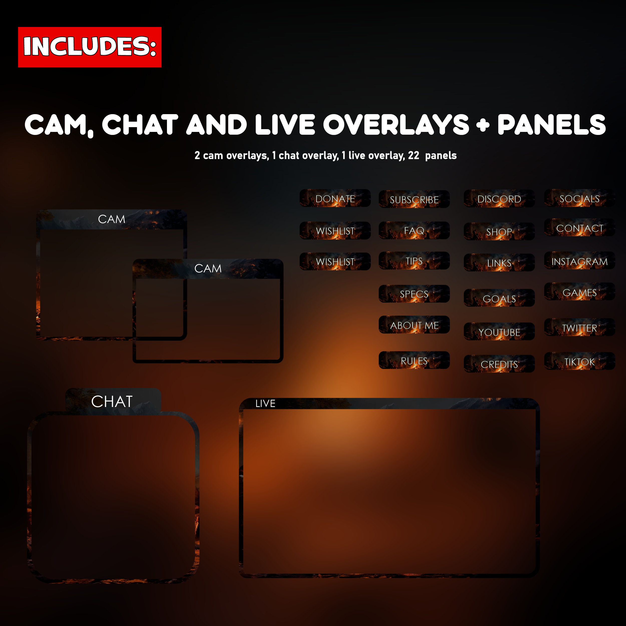 Cozy Medieval Campfire Twitch Overlay Animated Pack - Medieval D&d Cute ...