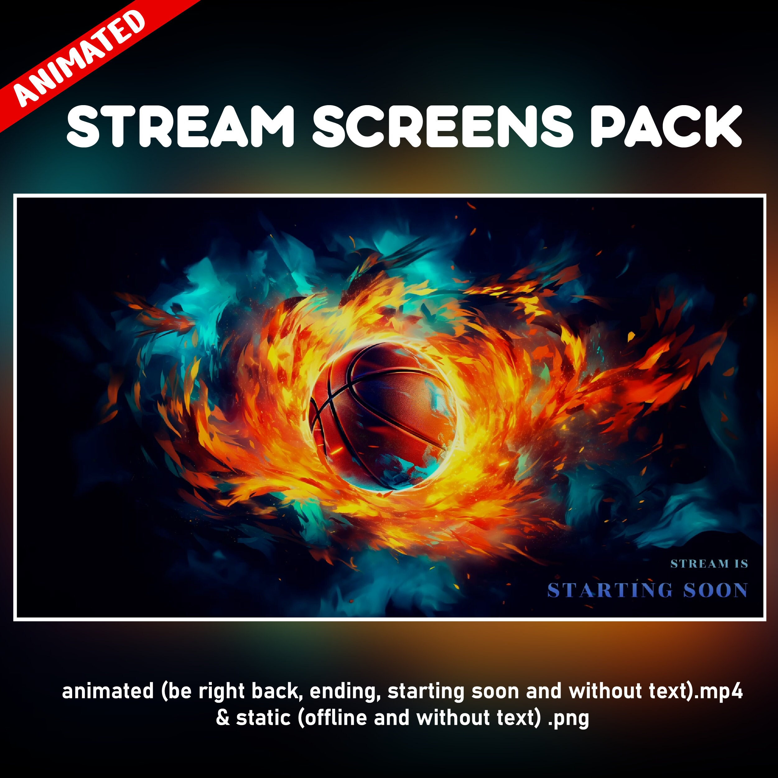 Basket Ball Twitch Overlay Animated Pack - Stream Screens Bundle Sports ...