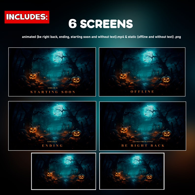 Spooky Forest Twitch Overlay Animated Pack - Halloween Pumpkin Haunted ...