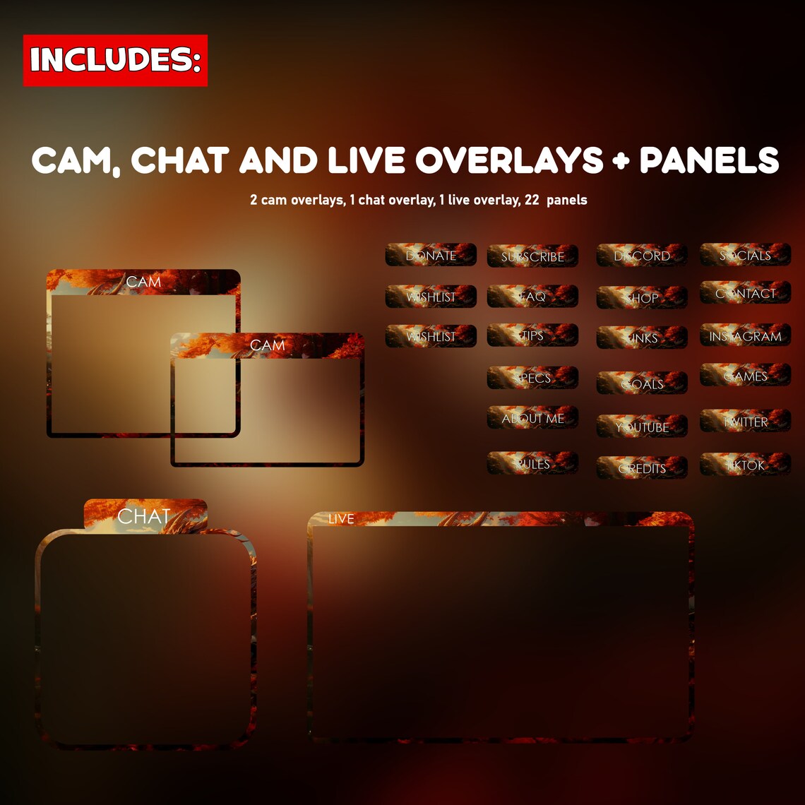 Chinese Dragon Twitch Overlay Animated Pack - Fantasy Forest Background ...