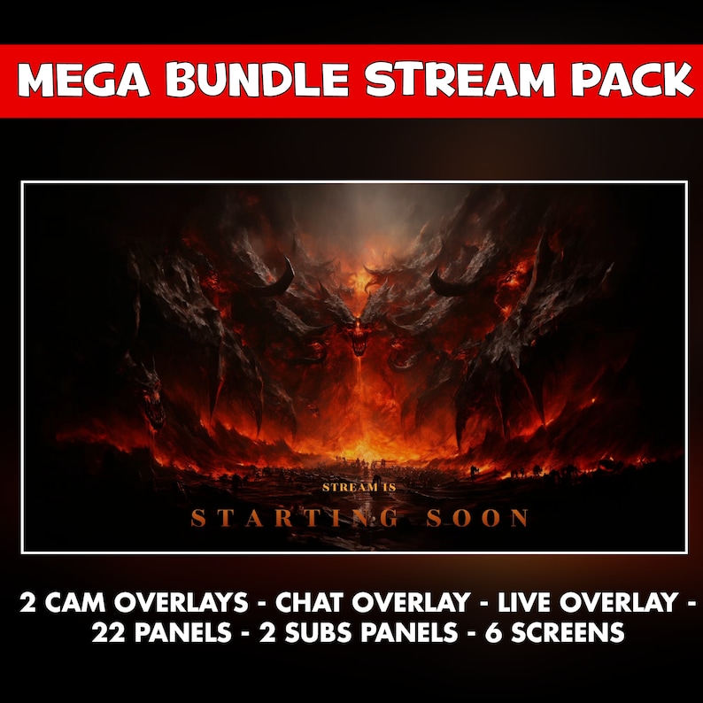 Diablo Twitch Overlay Animated Pack - Inferno Screens Fire Stream ...