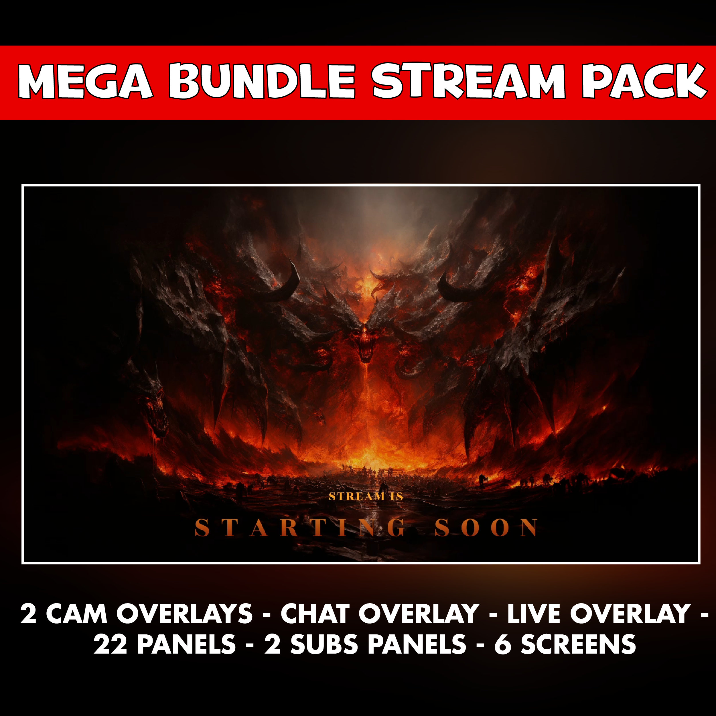 Diablo Twitch Overlay Animated Pack - Inferno Screens Fire Stream ...