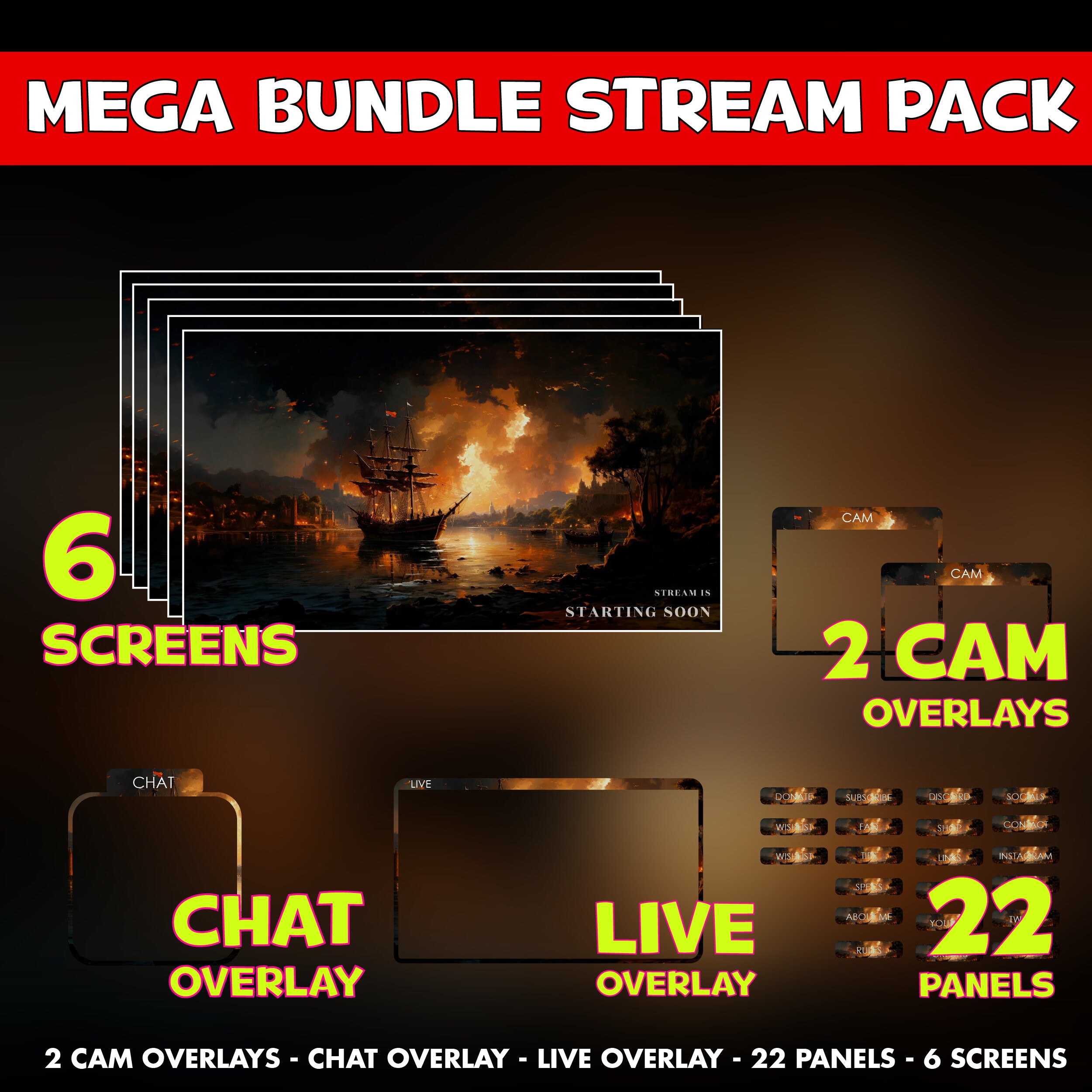 Pirates Twitch Overlay Animated Pack - Inspired Background Battle War ...