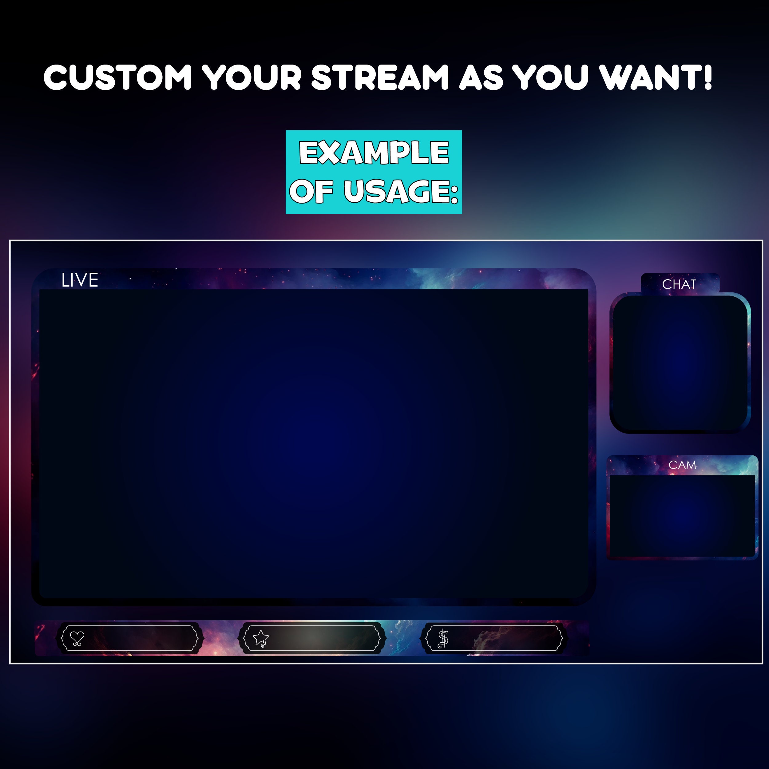 Celestial Twitch Overlay Animated Package - Aesthetic Stream Overlay ...