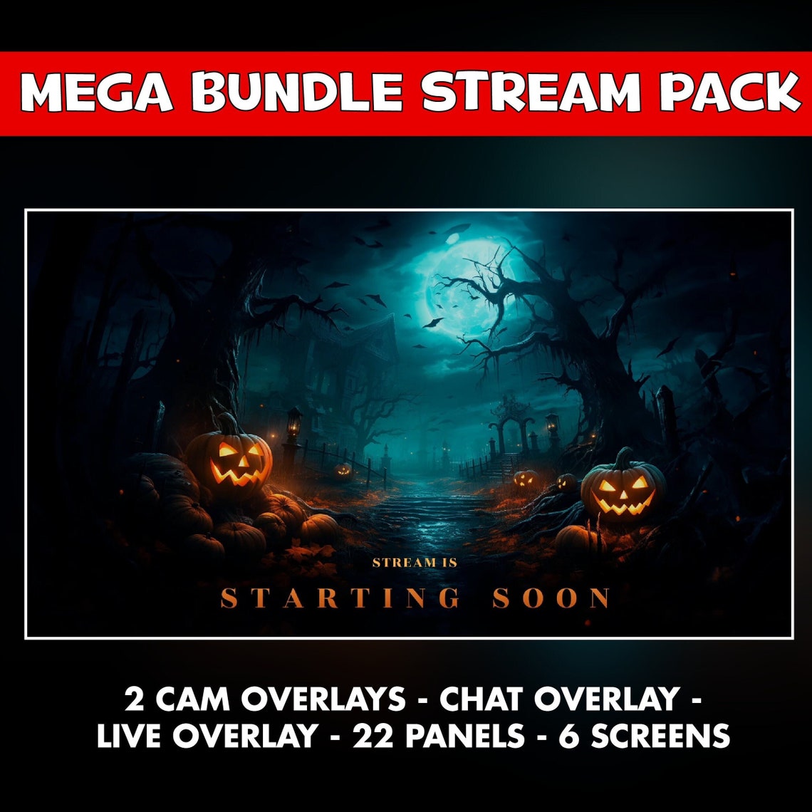 Spooky Forest Twitch Overlay Animated Pack - Halloween Pumpkin Haunted ...