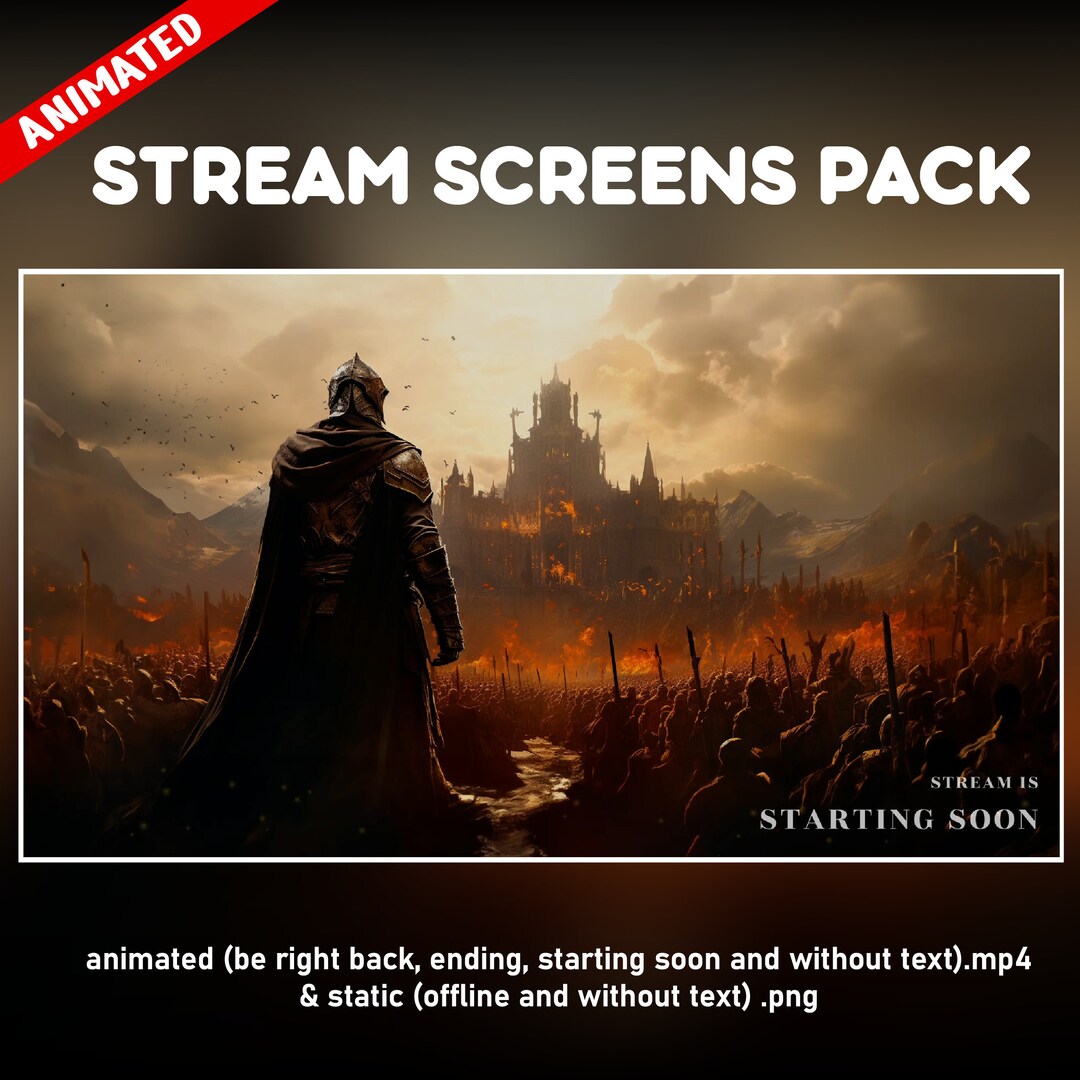 War Medieval Twitch Overlay Animated Pack - Medieval Soldier War Cozy ...