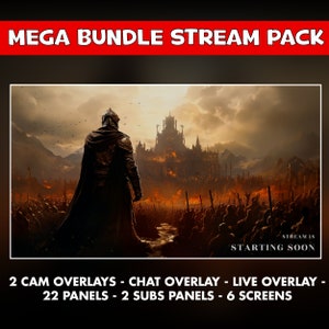 War Medieval Twitch Overlay Animated Pack - Medieval Soldier War Cozy ...