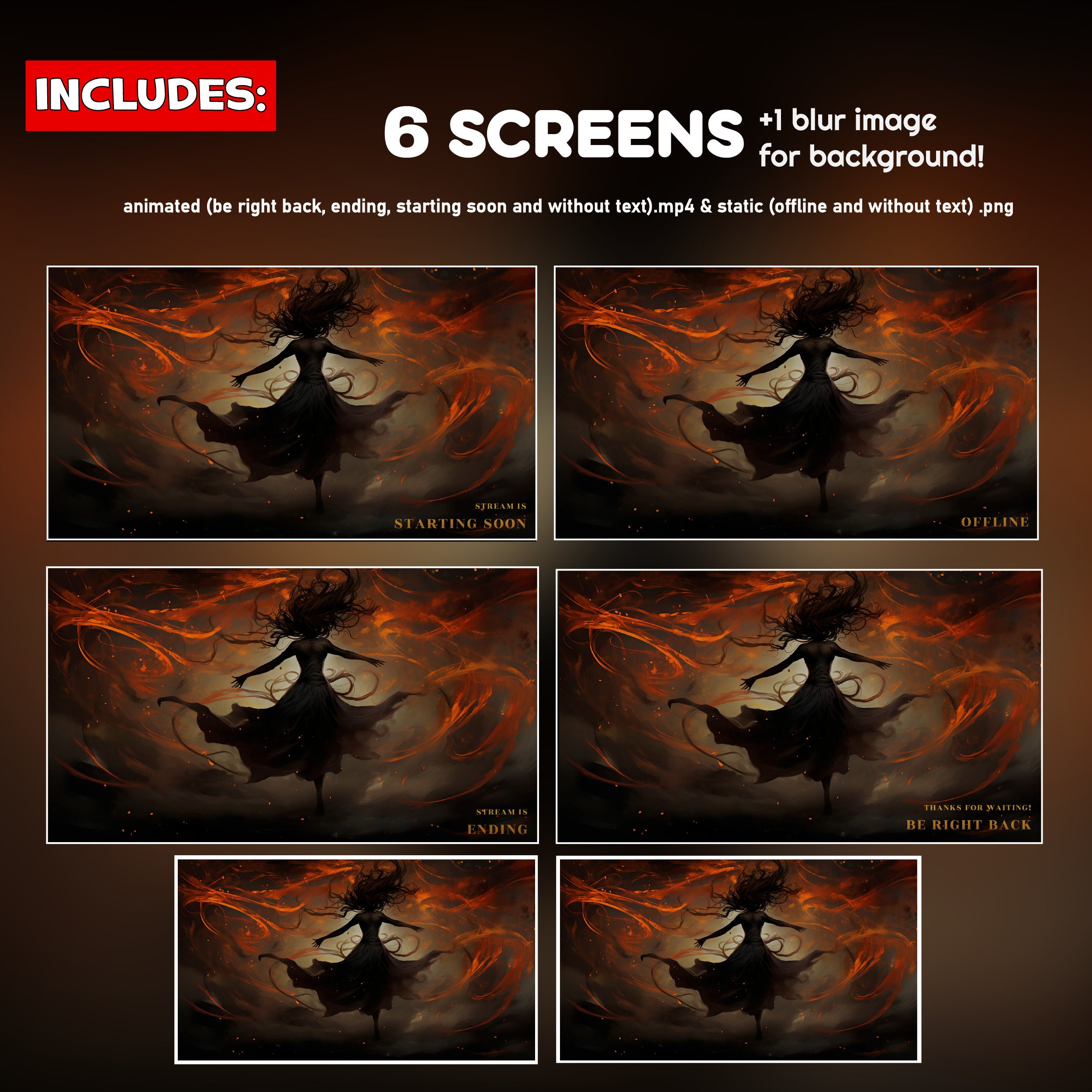 Dark Enchantress Twitch Overlay Pack Summoning Magic Black Animated ...