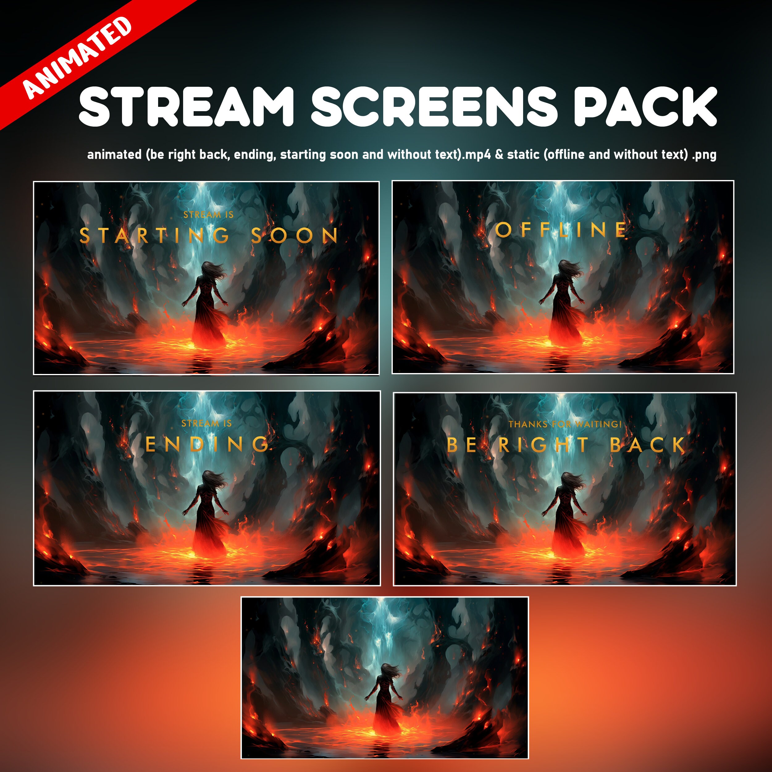 Dark Enchantress Twitch Overlay Pack - Summoning Magic Animated Stream ...