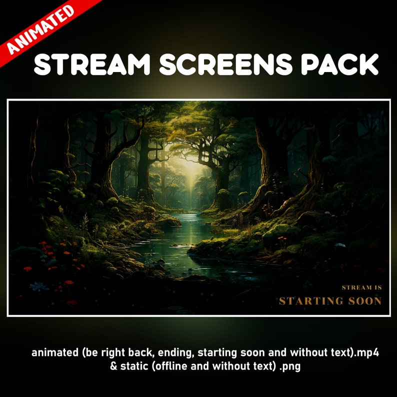 Forest Twitch Overlay Animated Pack - Plants Forest Nature Background ...