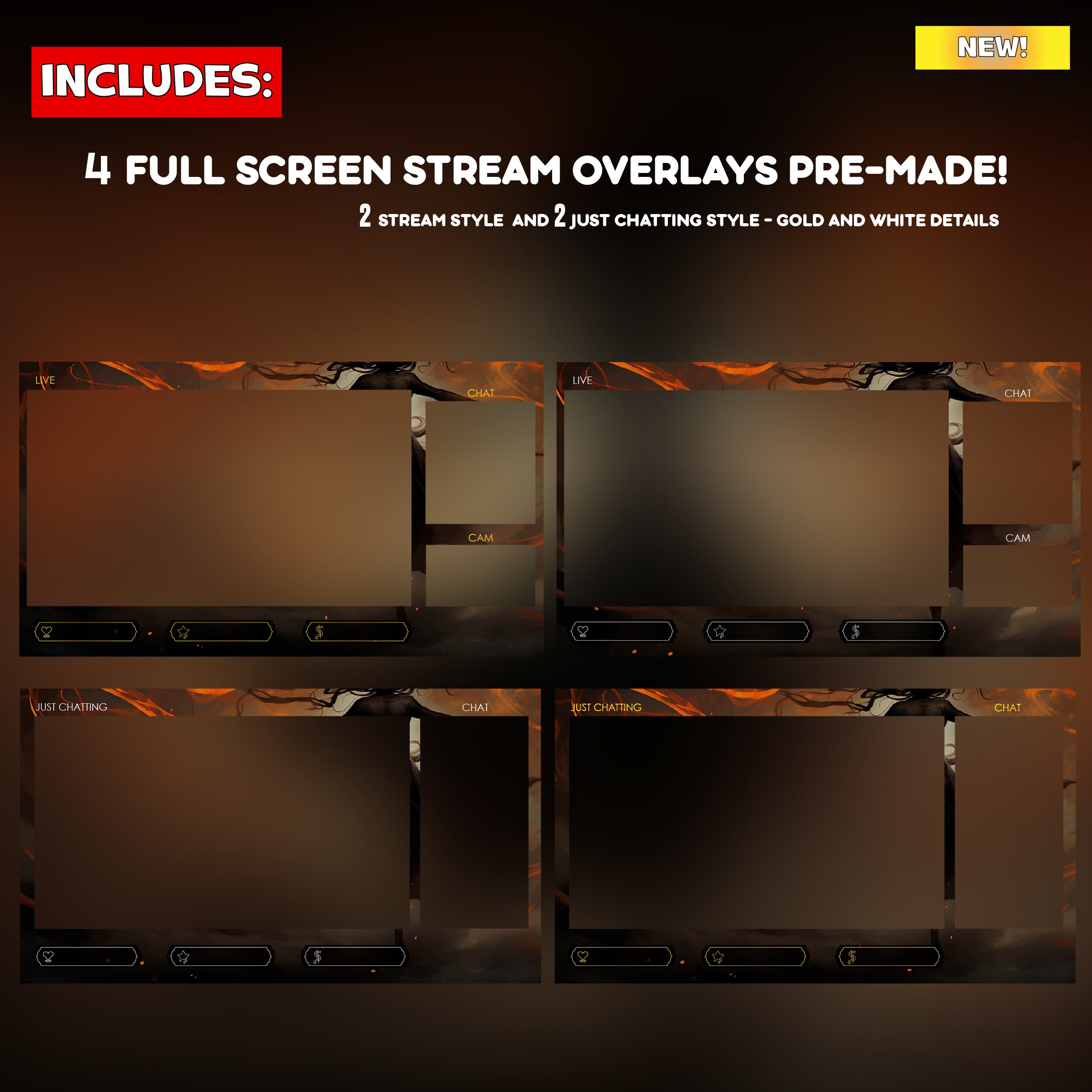 Dark Enchantress Twitch Overlay Pack Summoning Magic Black Animated ...