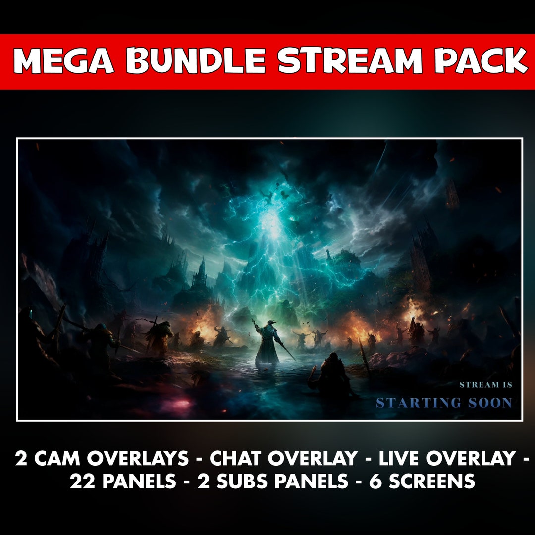 Wizards Battle Twitch Overlay Animated Pack - MMO RPG Game Fantasy ...