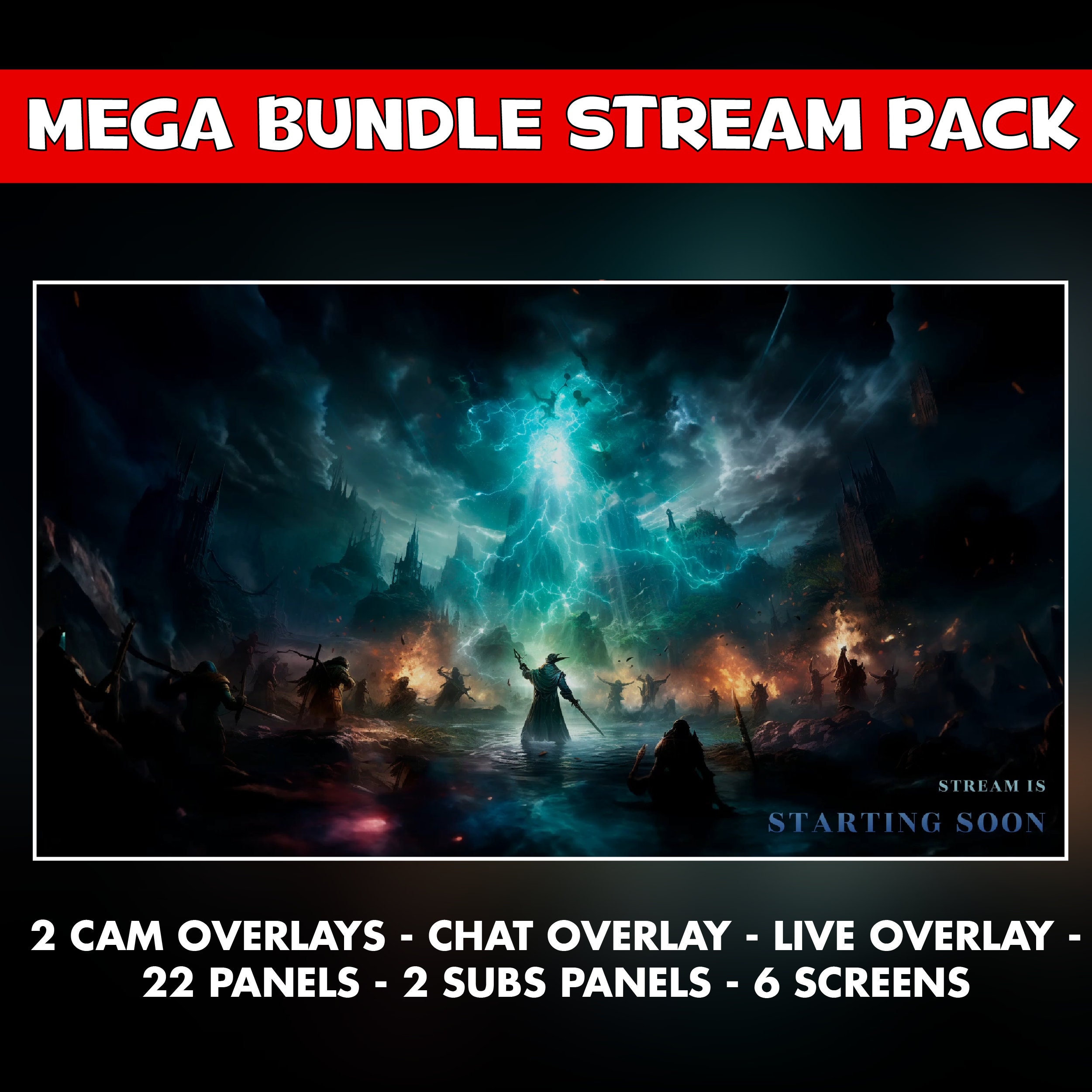 Wizards Battle Twitch Overlay Animated Pack - MMO RPG Game Fantasy ...