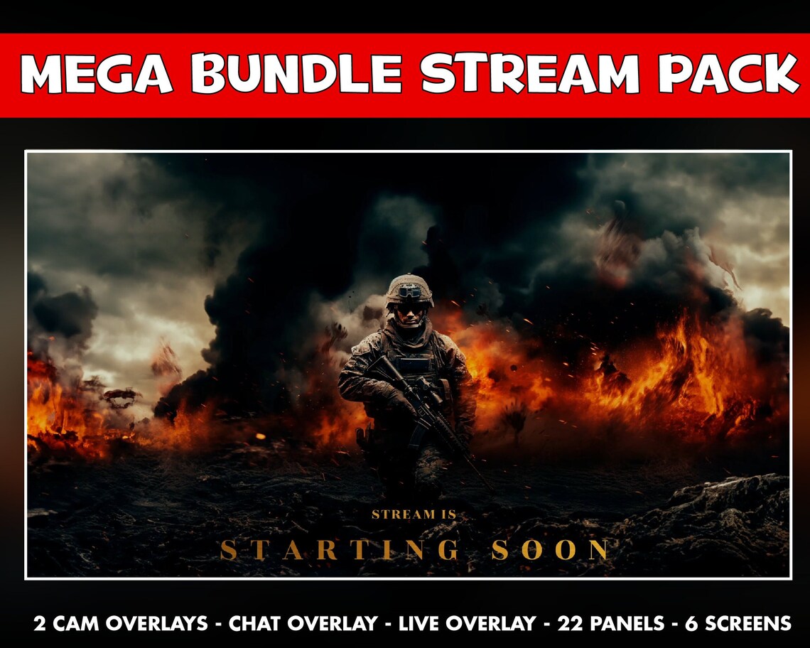 Shooter Twitch Overlay Animated Pack - Inspired Background Cod War ...