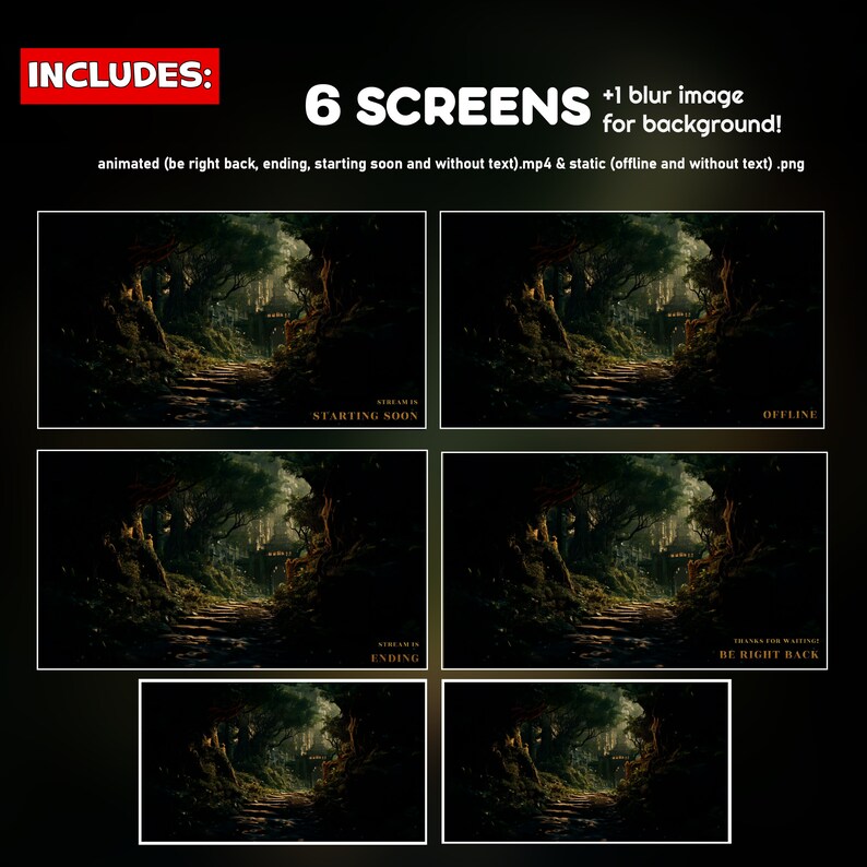 Forest Twitch Overlay Animated Pack - Plants Forest Elfic Nature ...