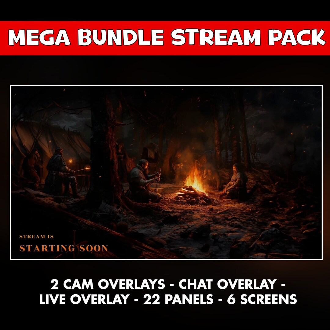 Cozy Medieval Campfire Twitch Overlay Animated Pack - Medieval D&d Cute ...