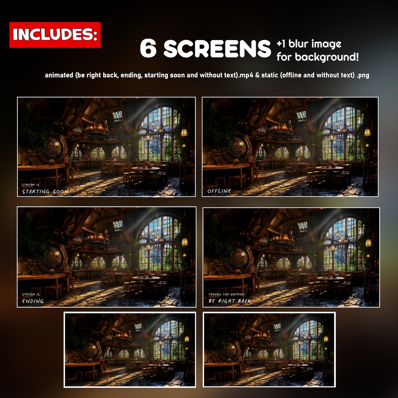 Cozy Medieval Tavern Twitch Overlay Animated Pack Medieval D&d Cute ...