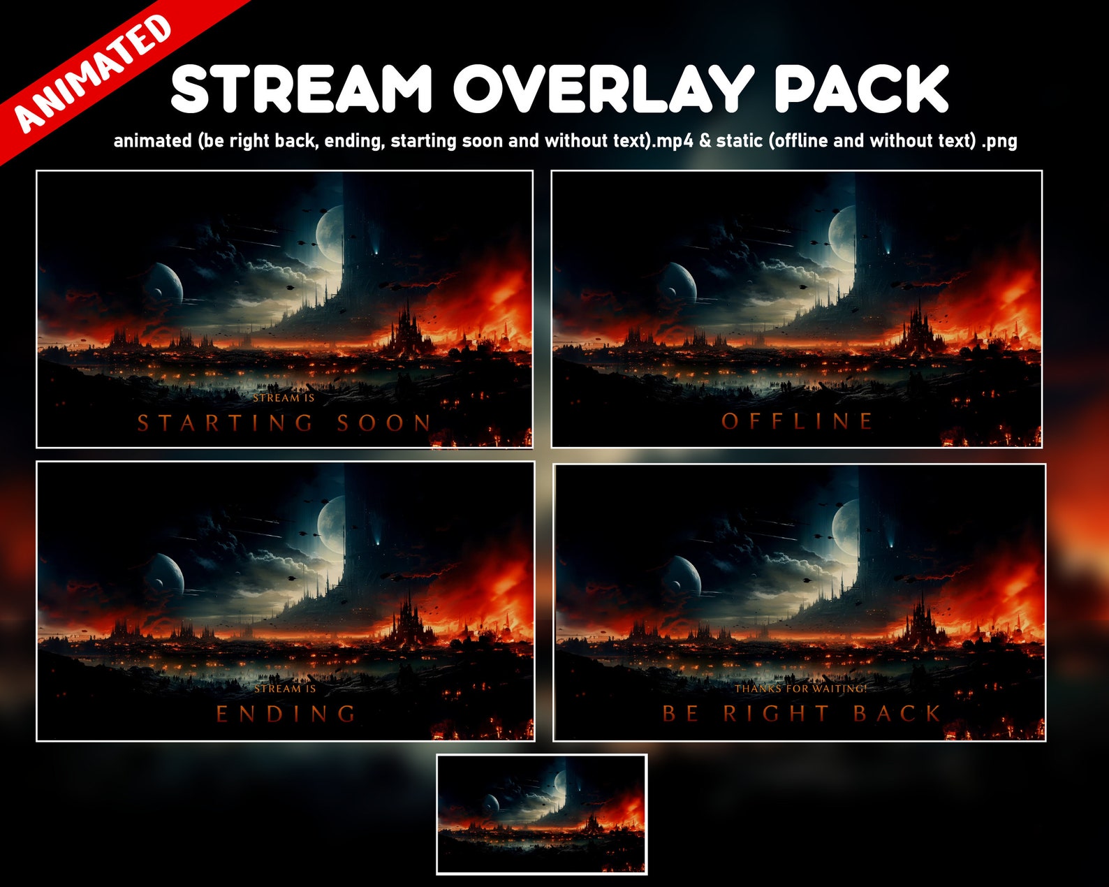 Space Wars Twitch Overlay Animated Package - Star Spacecraft Screens ...