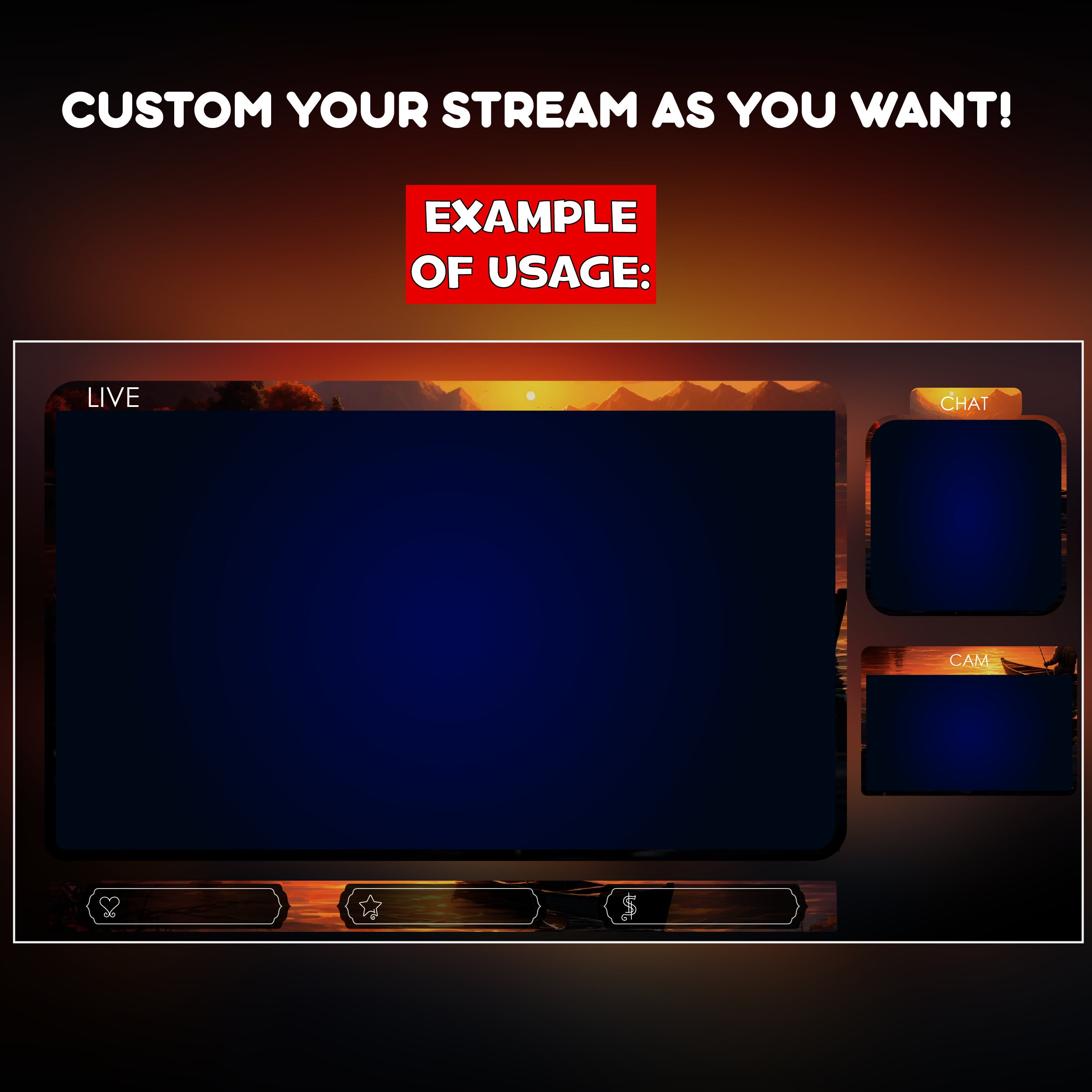 Fishing Boat Twitch Overlay Animated Pack - Fisher Boat River ...