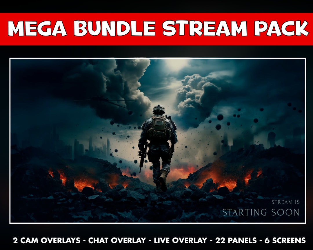 Shooter Twitch Overlay Animated Pack - Inspired Background Cod War ...