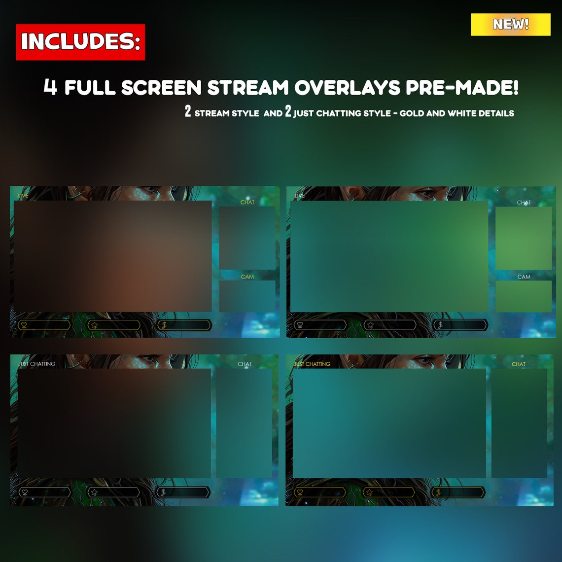 Enchanted Elf Twitch Overlay Pack Mystical Forest Animated Stream ...