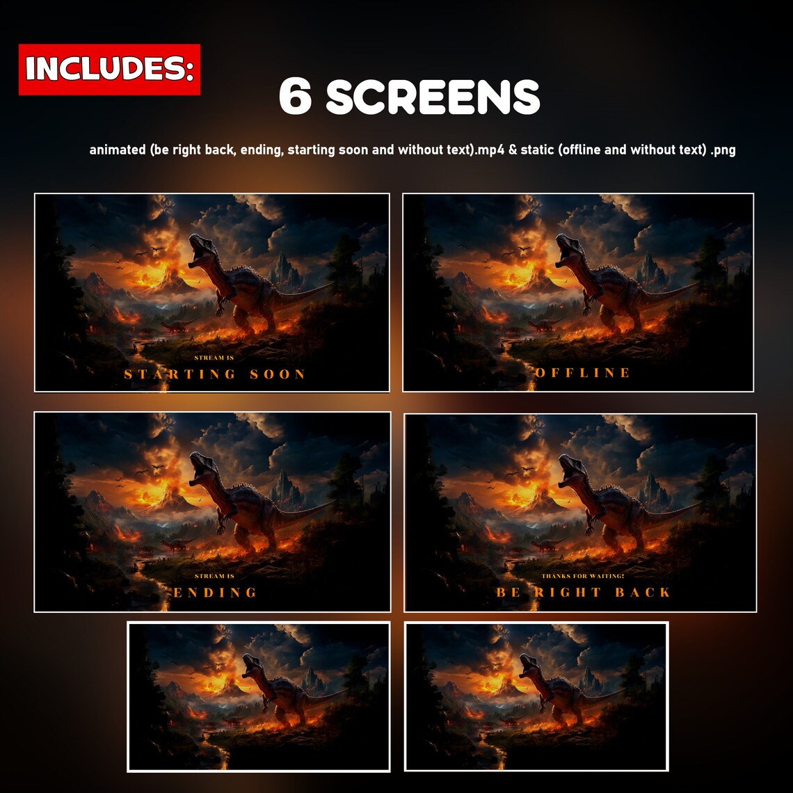 Dinosaur Twitch Overlay Animated Pack - Jurassic Era Background Stream ...