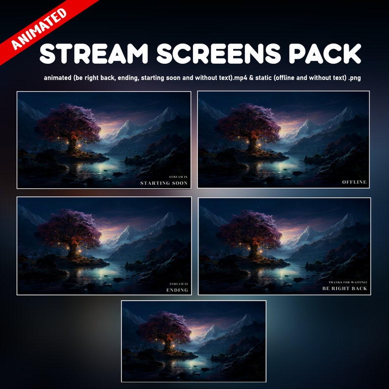 Landscape Fantasy Tree Twitch Overlay Animated Pack Whimsical ...