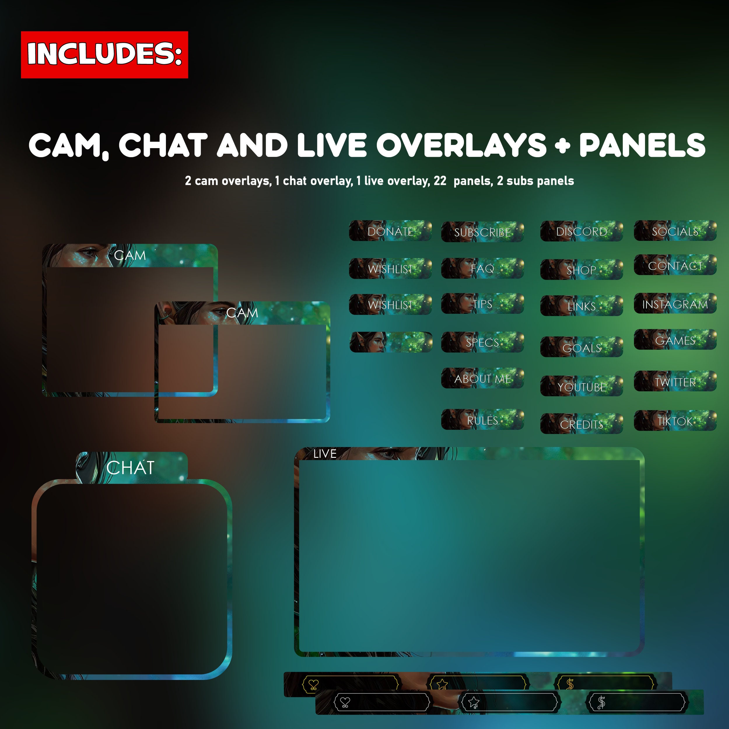 Enchanted Elf Twitch Overlay Pack Mystical Forest Animated Stream ...