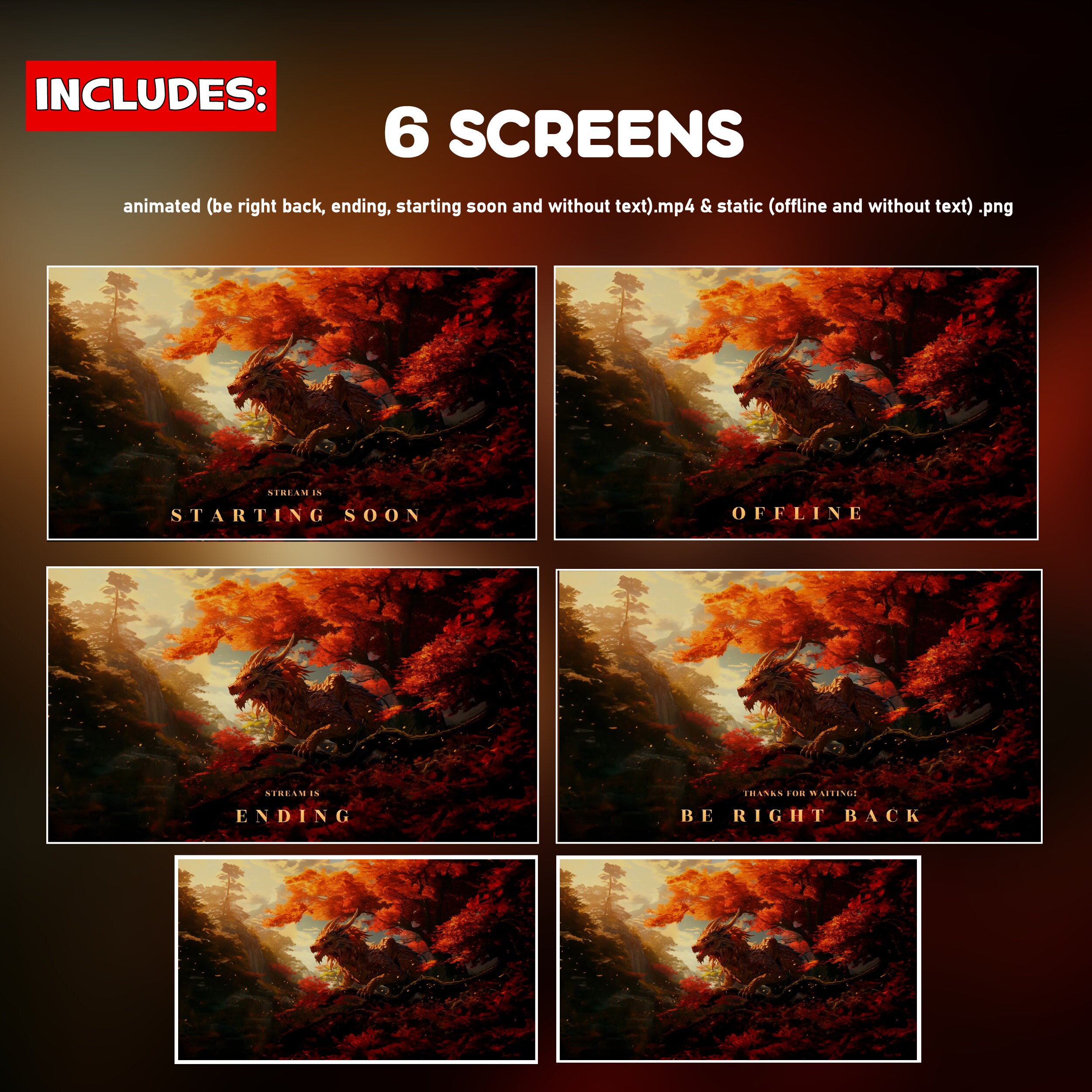 Chinese Dragon Twitch Overlay Animated Pack Fantasy Forest - Etsy