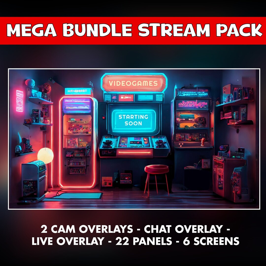 Retro Twitch overlay animated pack Inspired 80s Videogame - Etsy España
