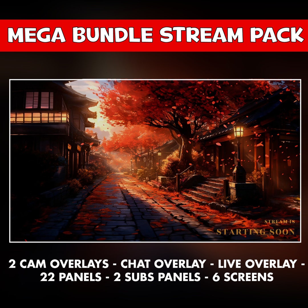 Asian Medieval City Twitch Overlay Animated Pack - Japanese Cozy Stream ...