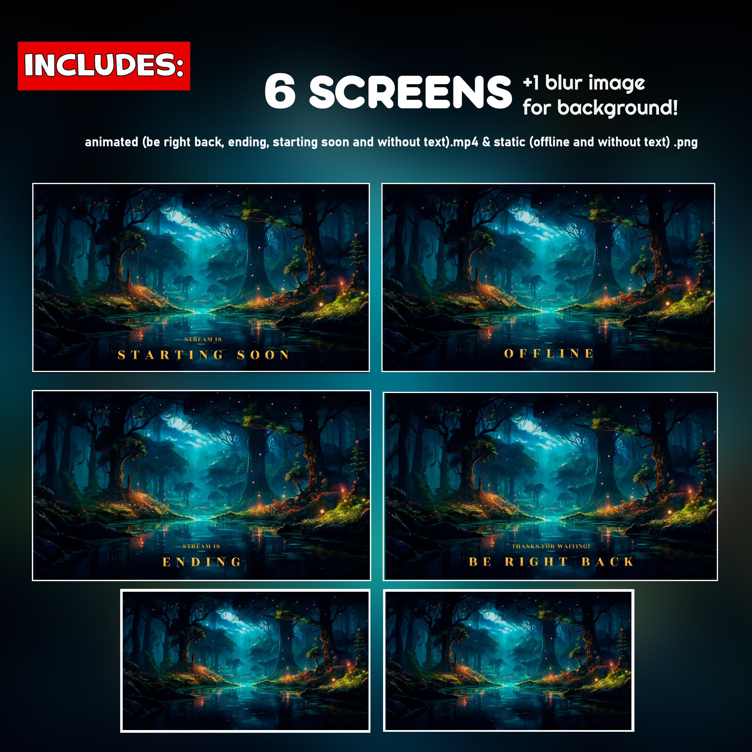 Landscape Fantasy Forest Twitch Overlay Animated Pack - Whimsical ...