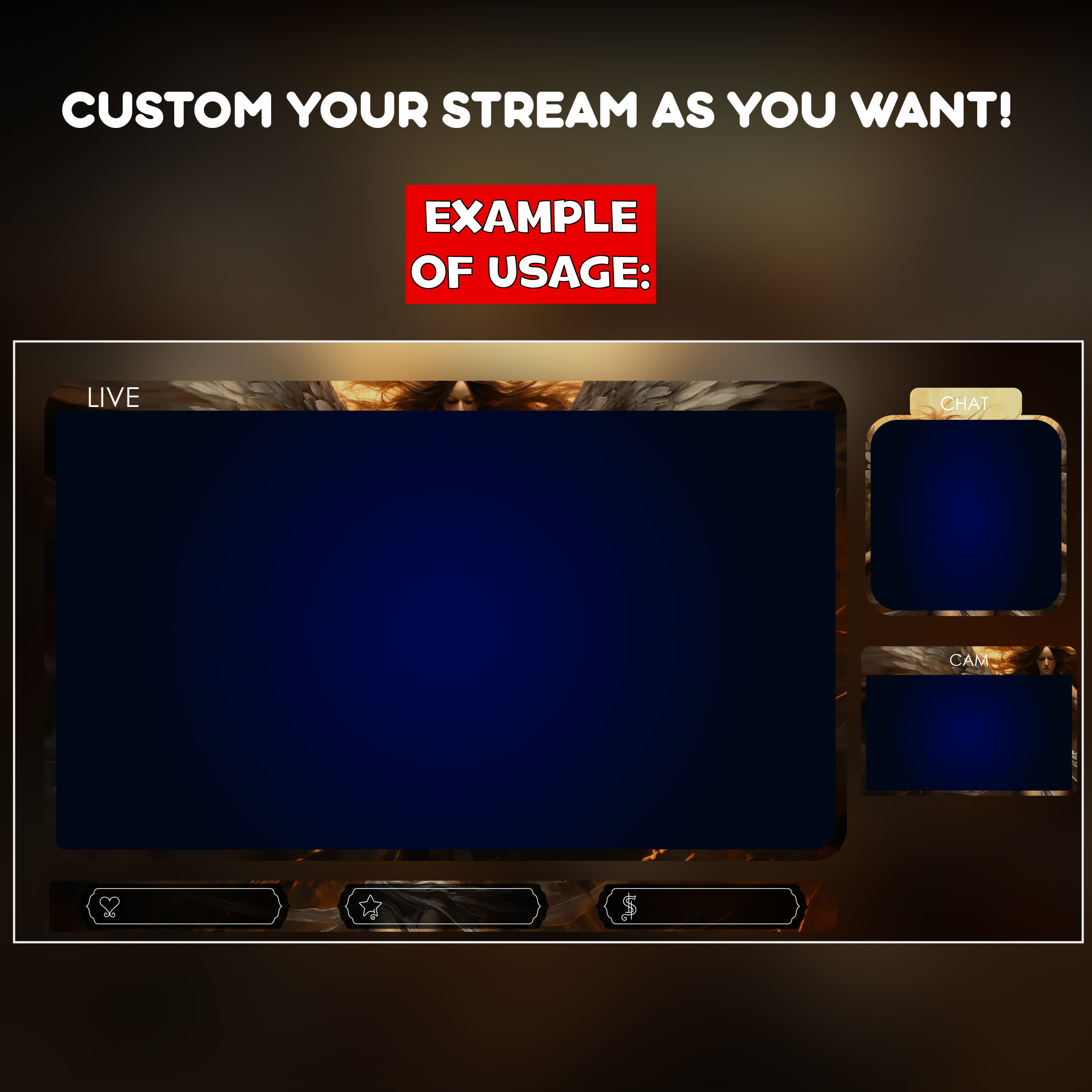 Angel Female Twitch Overlay Animated Pack - Mythological Fantasy ...