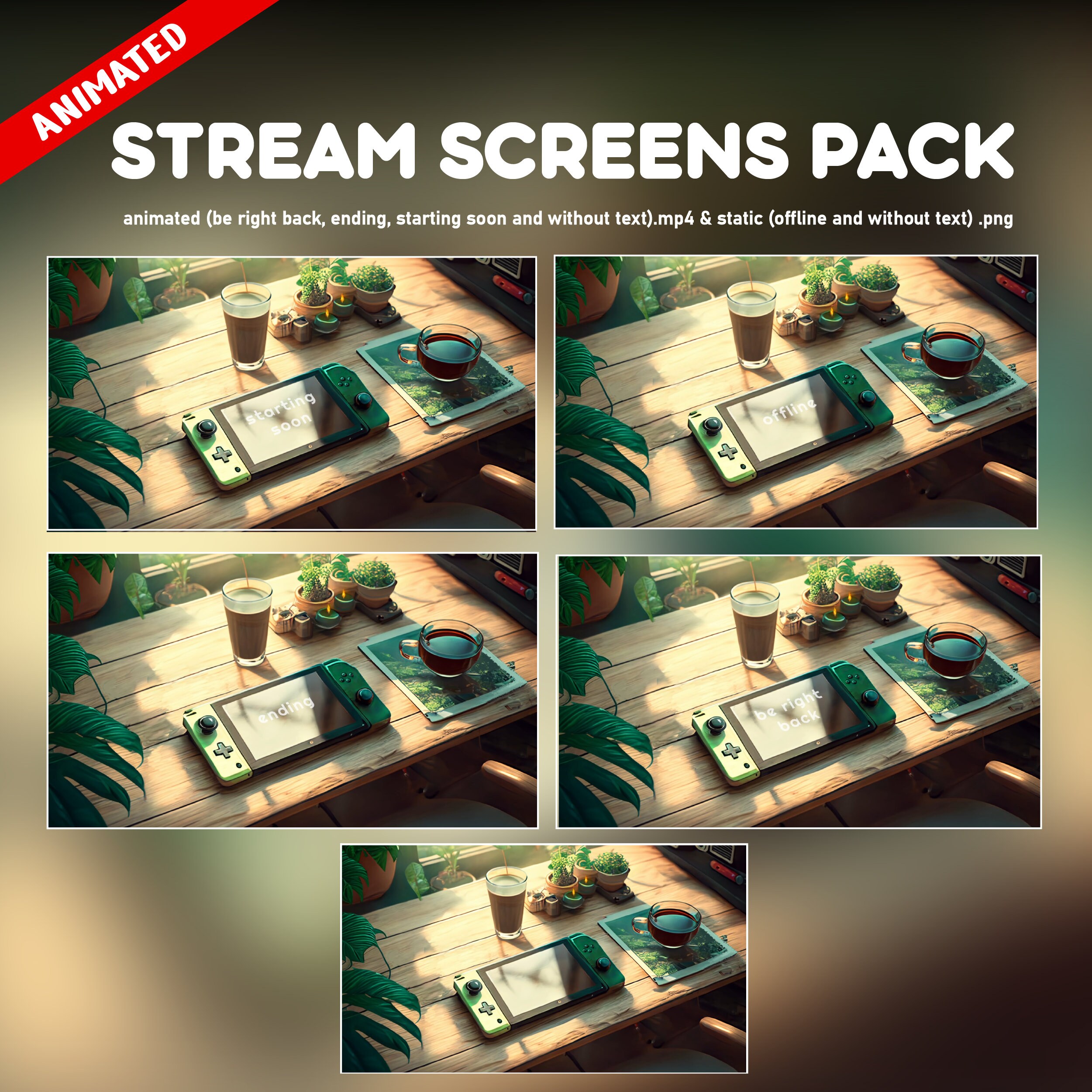 Cozy Gaming Console Twitch Overlay Animated Package- Cute Screens ...