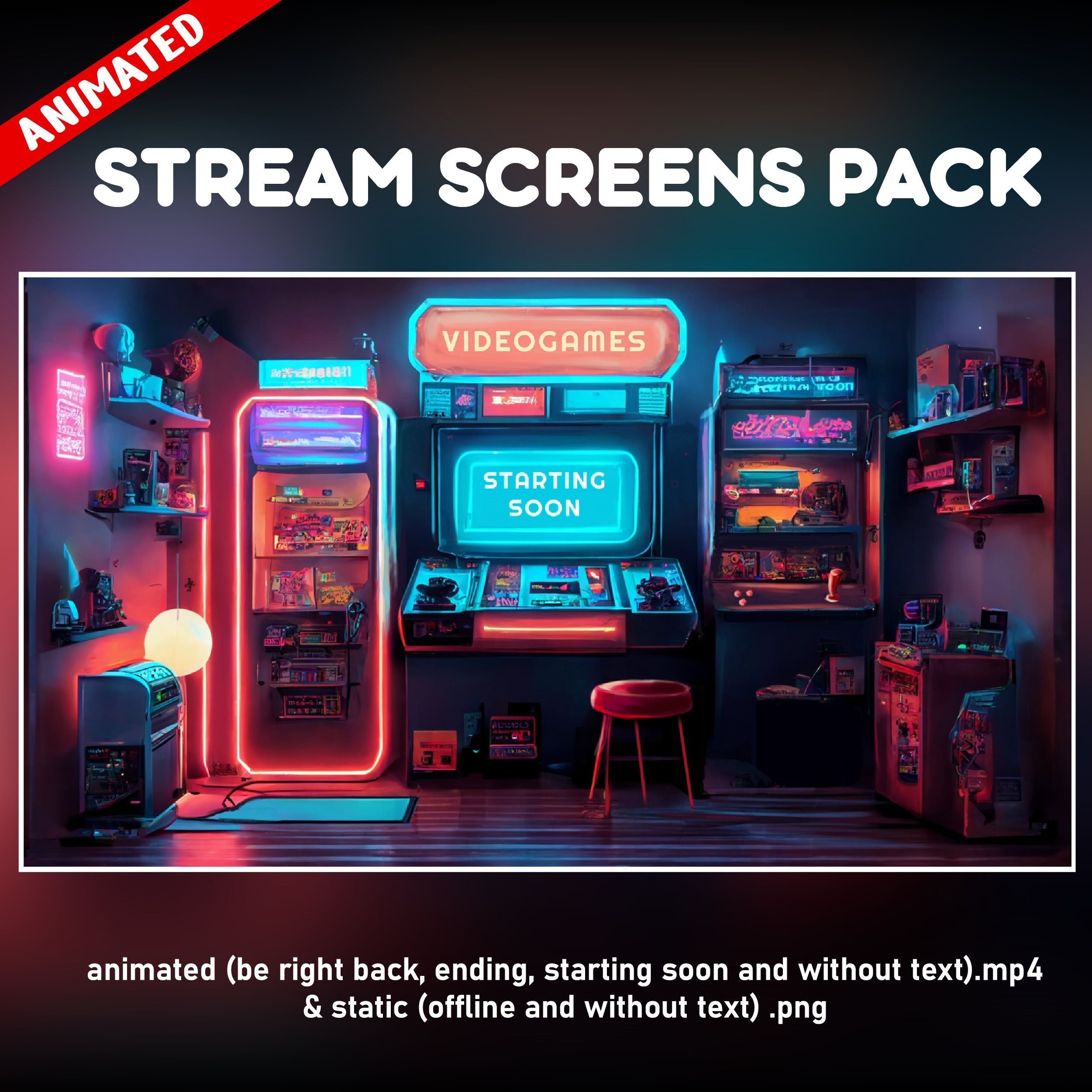 Retro Twitch Overlay Animated - Inspired 80s Videogame Screens ...