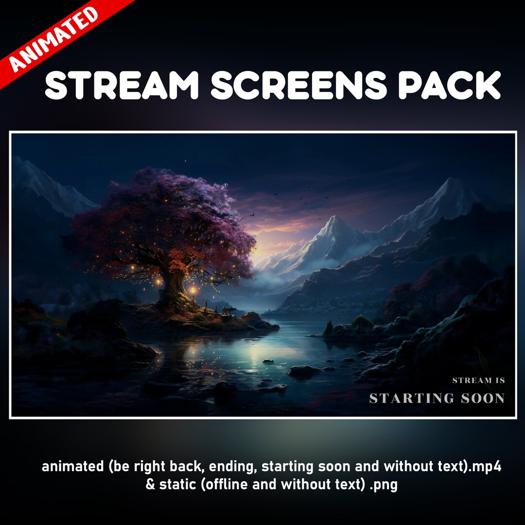 Landscape Fantasy Tree Twitch Overlay Animated Pack - Whimsical ...