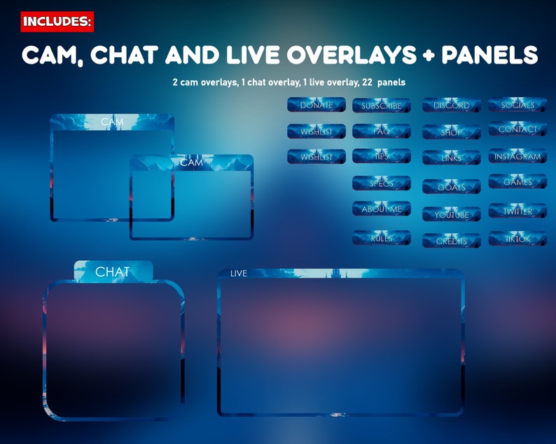 Valorant Inspired Twitch Overlay Animated Pack Fantasy Cozy Background ...