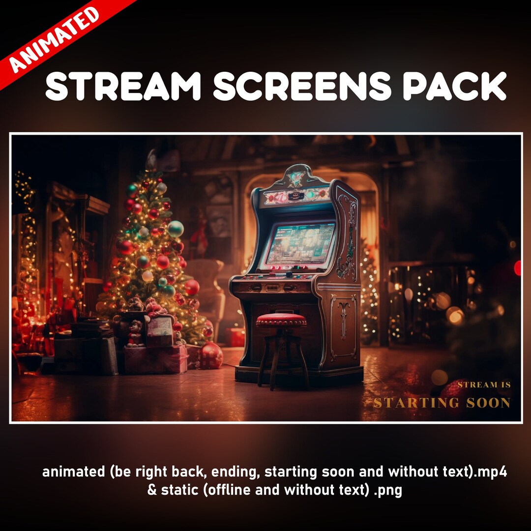 Retro Christmas Arcade Machine Twitch Overlay Animated - 8bits Screens ...