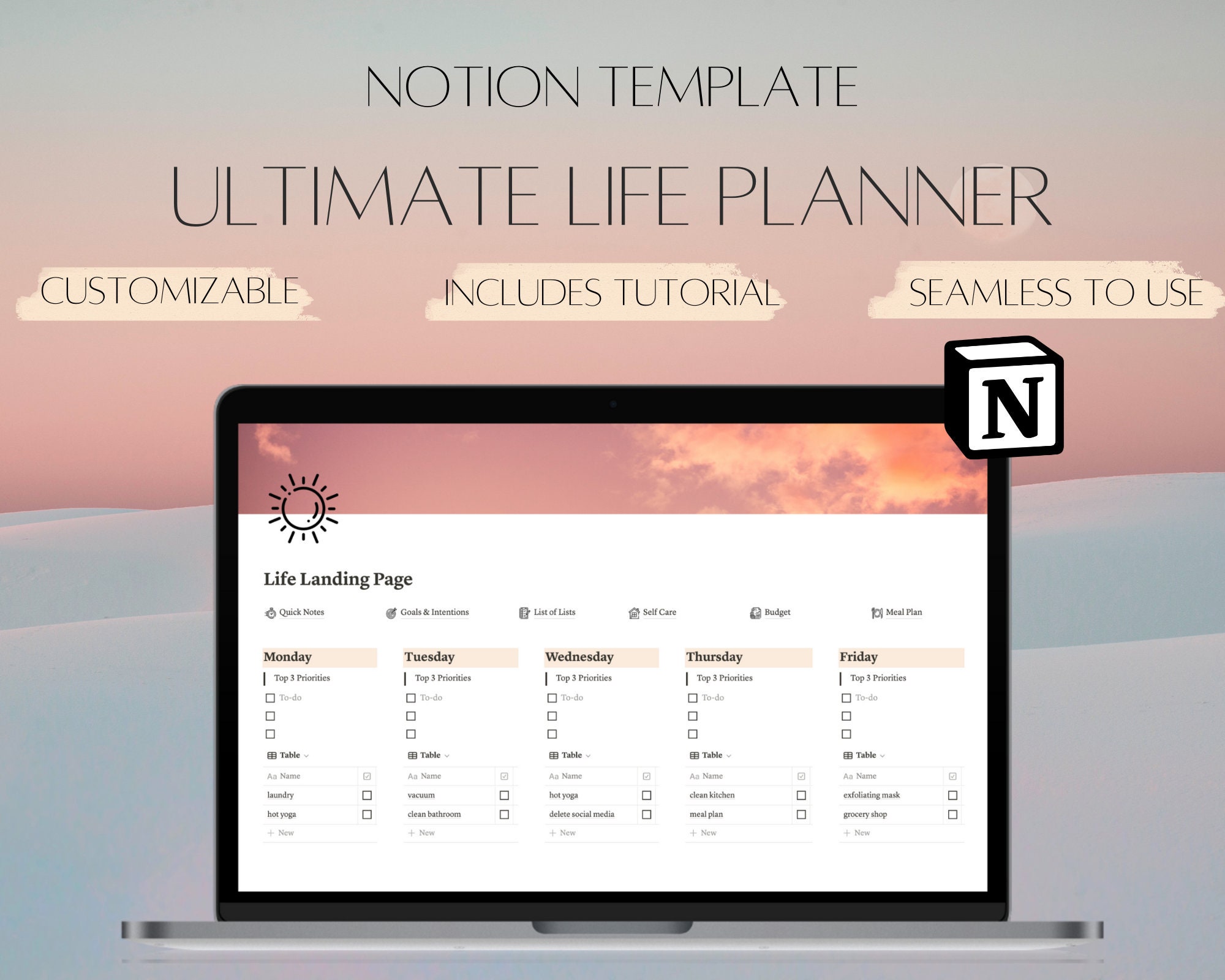 Ultimate Life Planner Notion Template 2.0 - Etsy