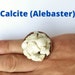 30 Mm Copper Ring With White Alabaster calcite Gemstone in Epoxy Resin ...