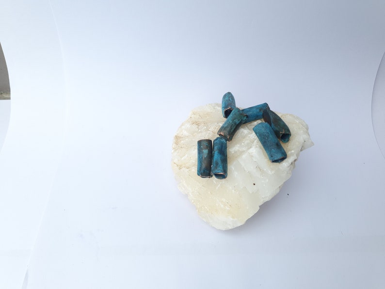 10 Handmade Turquoise Rust Copper Tube Beads With Mixed Patina - Etsy