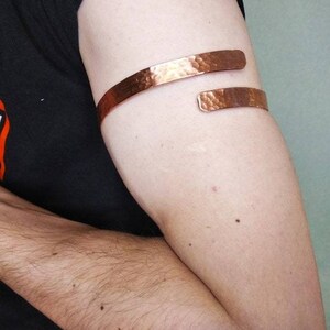 Hammered Copper Arm Band, Upper Arm Cuff, Custom Bracelet With ...