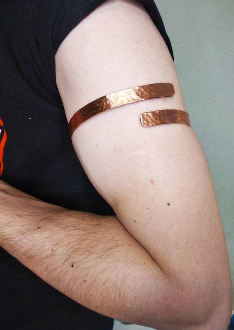 Hammered Copper Arm Band Upper Arm Cuff - Etsy